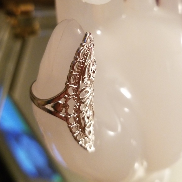 Jewelry | 935 Silver Plated Hollow Ring | Poshmark
